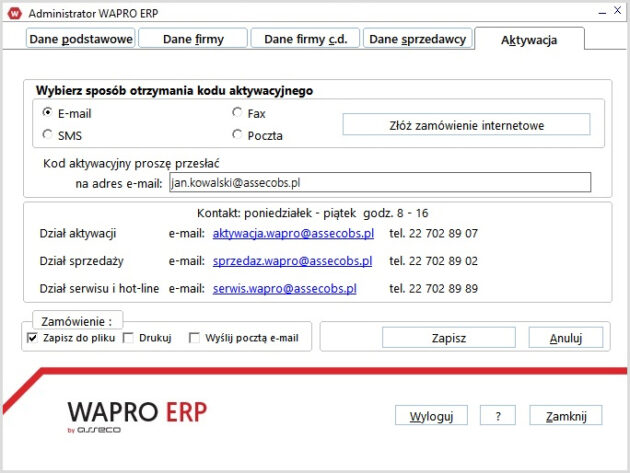 Aktualizacja produktów - Wapro ERP