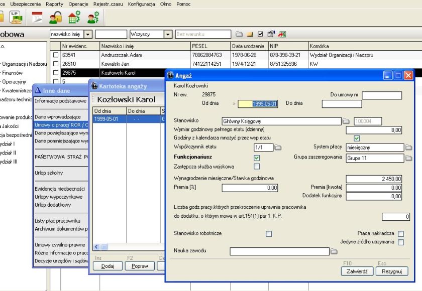Program kadrowo-płacowy WAPRO Gang w wariancie dla jednostek Państwowej ...